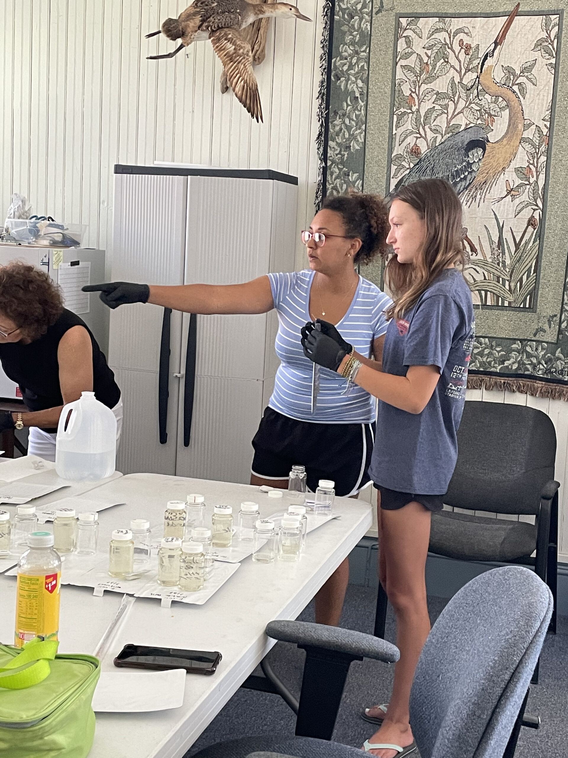 Staff family members join in the sampling - Sound Rivers