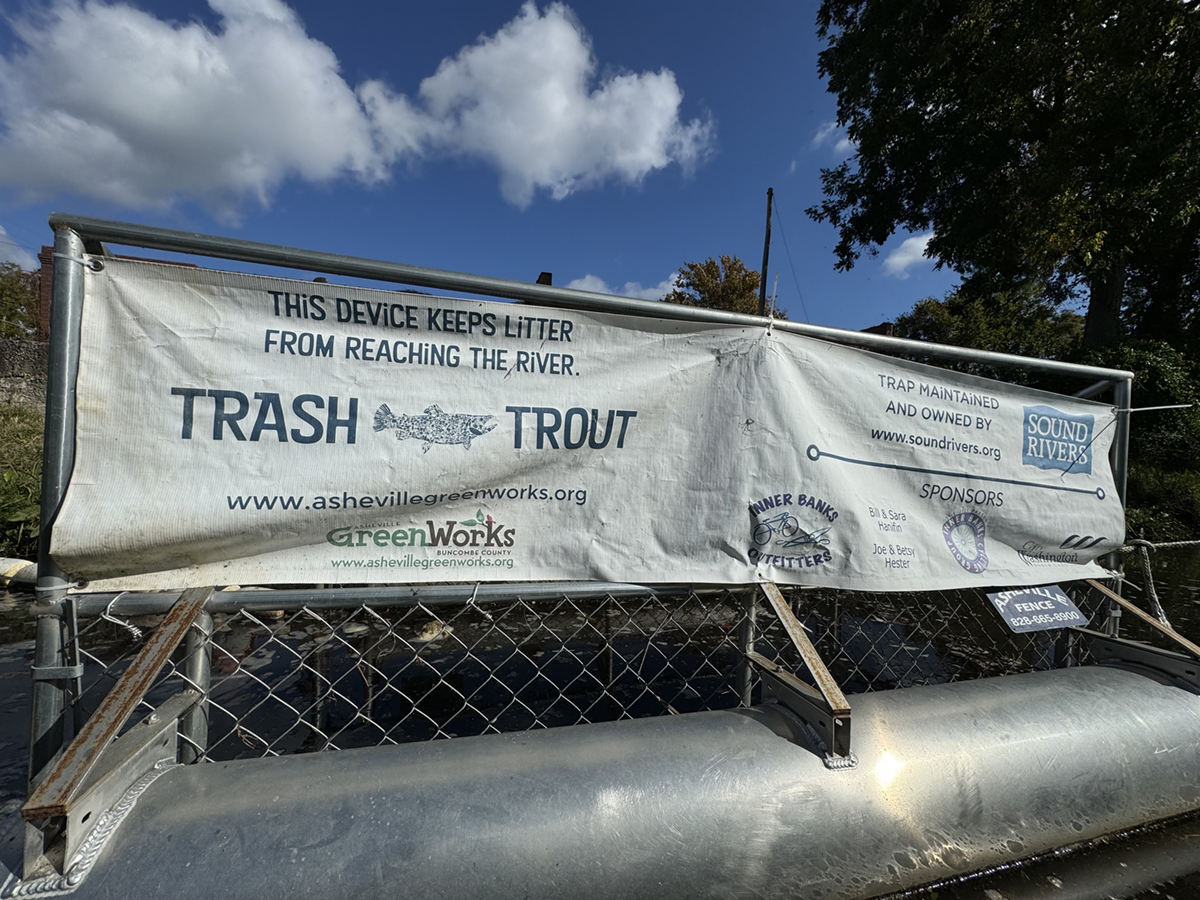 Trash trap cleanout nets 20 pounds of litter - Sound Rivers