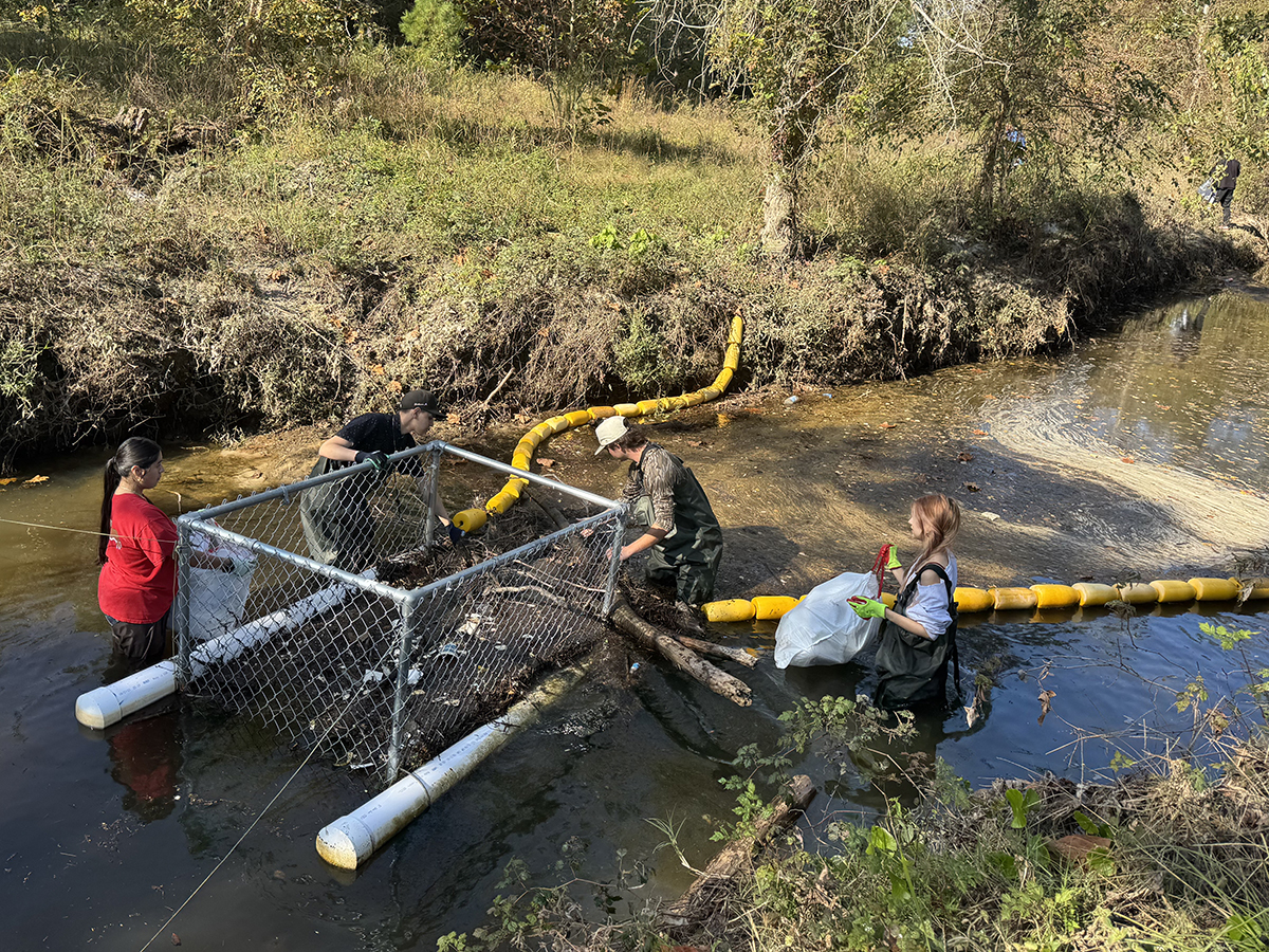 Trash trap, water quality the lessons of the day